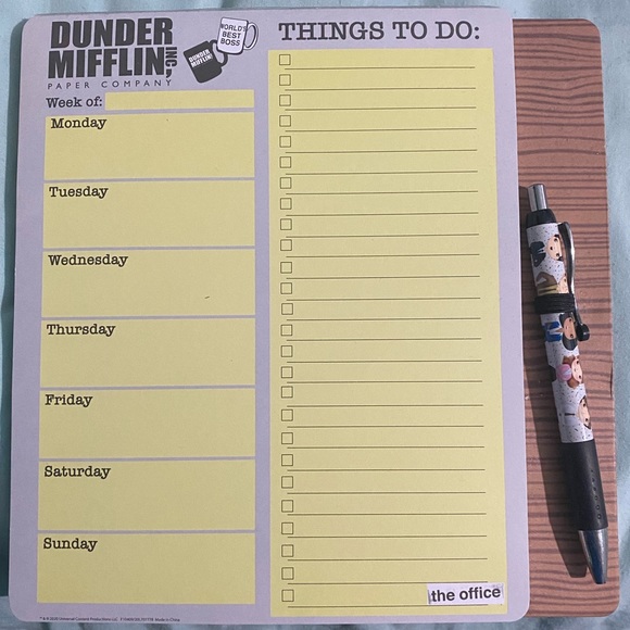 Office | The Office Dunder Mifflin Things To Do Note List Pad And Pen ...